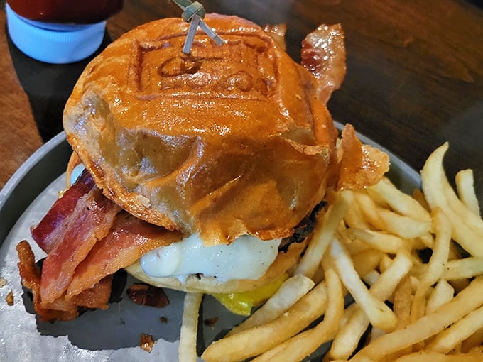 This isn't just a burger&mdash;it's architecture. The golden dome of that bun could qualify for landmark status in most municipalities.
