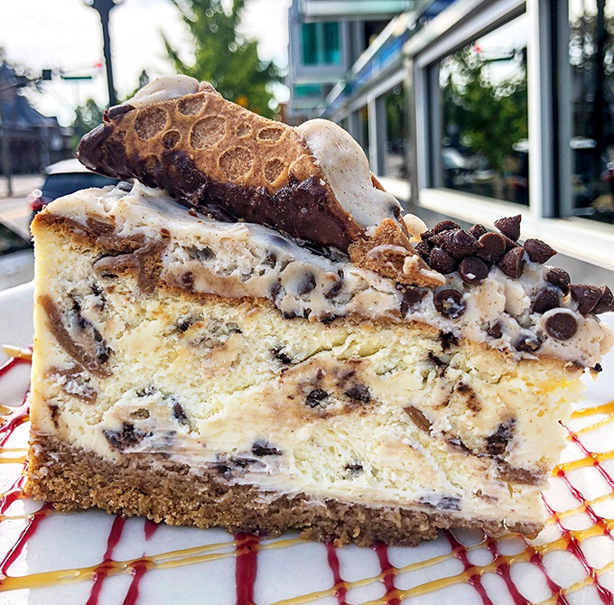 Not all heroes wear capes, but this cannoli cheesecake definitely deserves a medal for bringing together two dessert legends in perfect harmony.