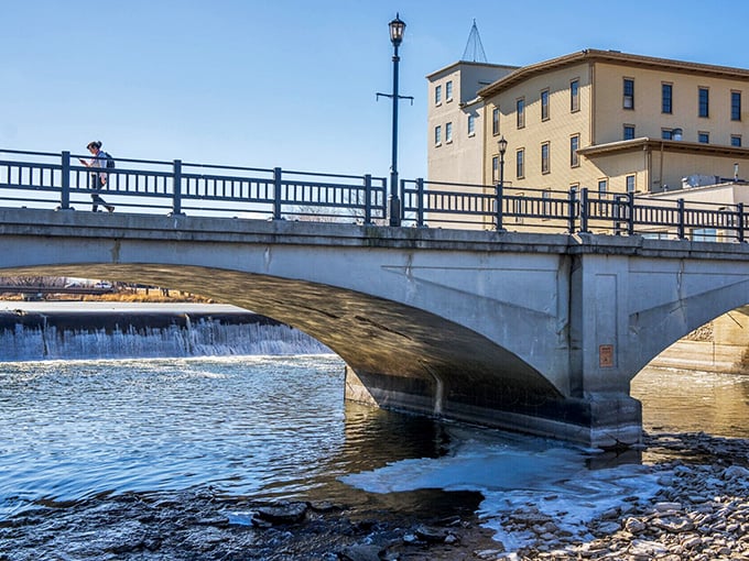 The bridge over Cannon River isn't just a crossing&mdash;it's a front-row seat to nature's daily performance art, complete with rushing water soundtrack.