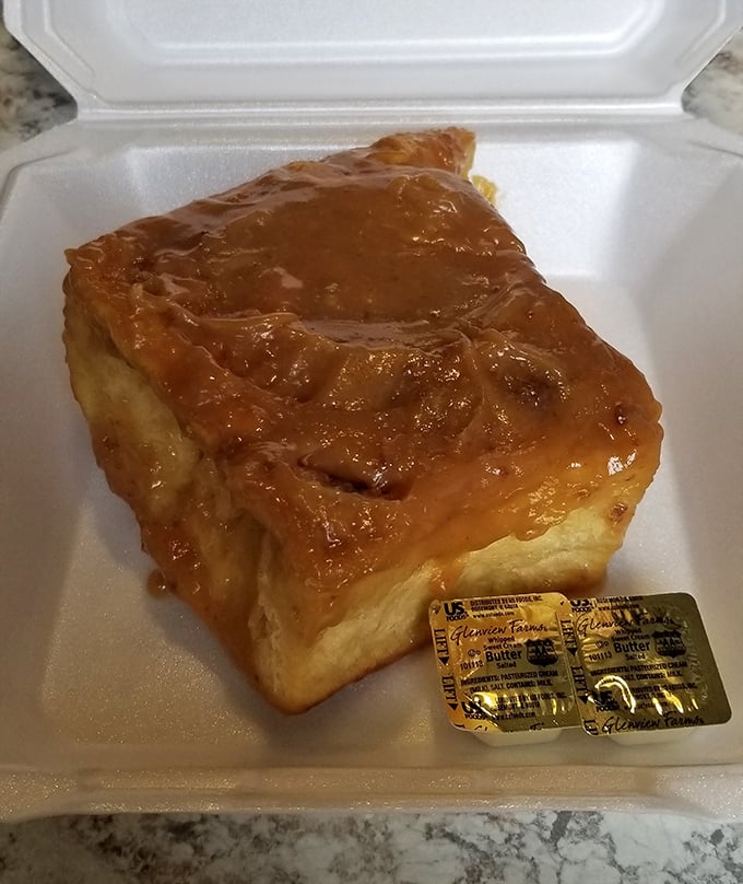 This isn't just a caramel roll &ndash; it's a sticky, gooey masterpiece that makes you question why you'd ever waste calories on anything else.