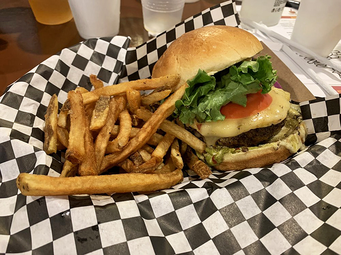 This isn't just a cheeseburger&mdash;it's edible architecture with perfectly stacked fresh ingredients that make your mouth water on sight.