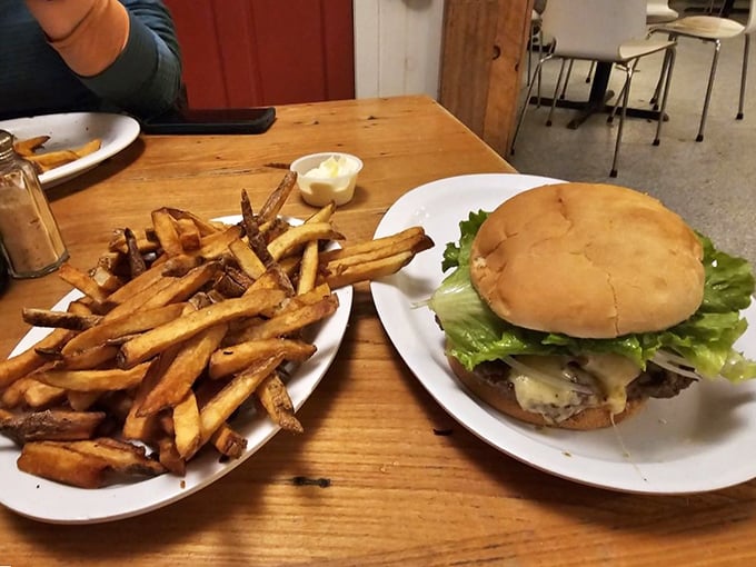 The star of the show in all its glory &ndash; a burger that doesn't need fancy tricks, just honest ingredients speaking their delicious truth.