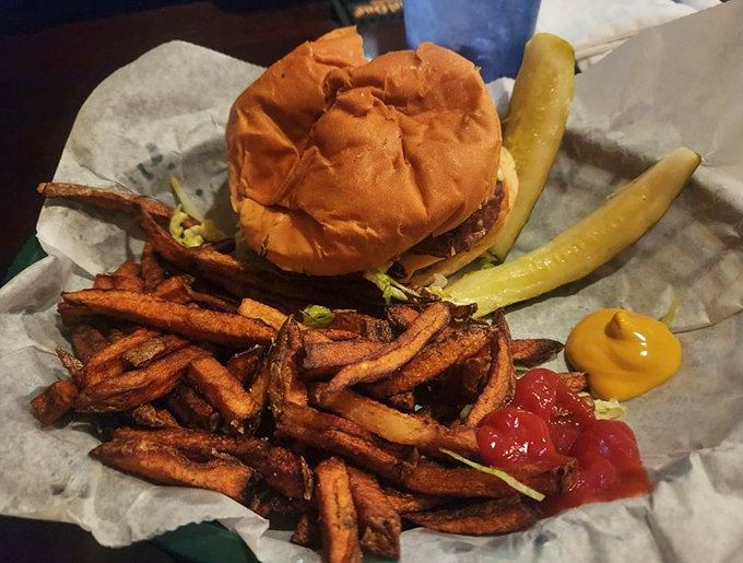 This isn't just a burger&mdash;it's an edible work of art. Hand-cut fries, crisp pickles, and house-made condiments create the perfect supporting cast.