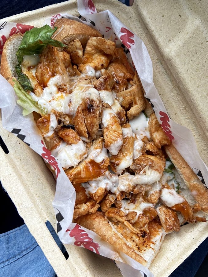 Behold the cheesesteak in its natural habitat&mdash;gloriously messy, perfectly melted, and worth every napkin you'll need afterward.