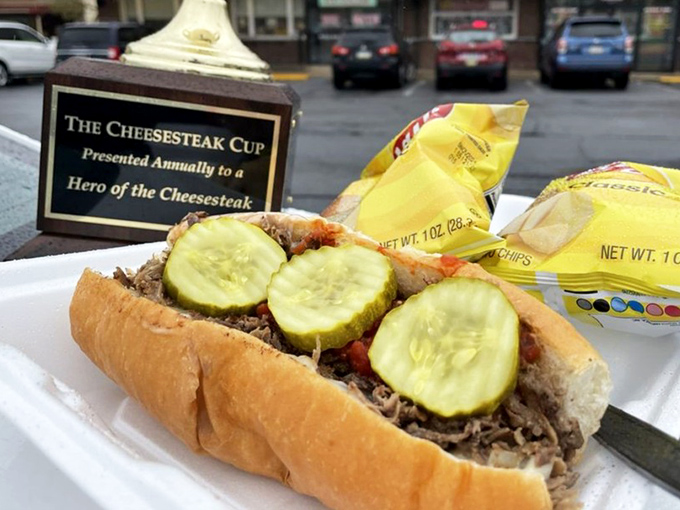 The "Cheesesteak Cup" isn't just a trophy&mdash;it's a declaration that this sandwich, adorned with pickle coins, deserves championship status.