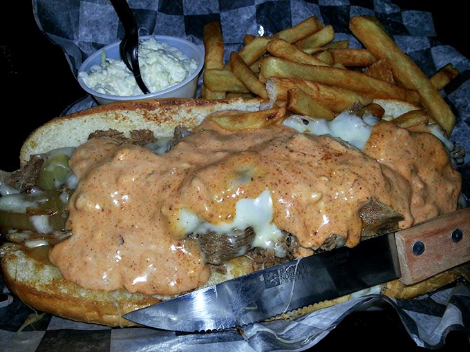 Behold the legendary chicken cheesesteak in all its saucy, melty glory. Your diet plan just called—it's taking the day off.