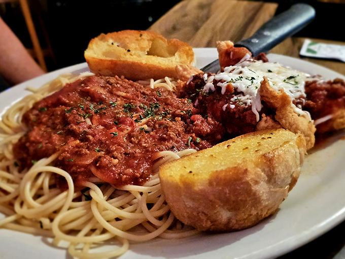 This isn&rsquo;t just chicken parm; it&rsquo;s a love letter to Italian-American comfort. Even the garlic bread would make any nonna weep with pride.