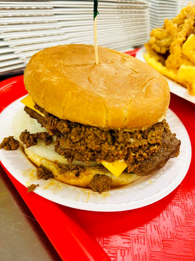 Behold the legendary Chili Cheeseburger&mdash;where beef meets chili in a relationship so perfect it should have its own reality show.