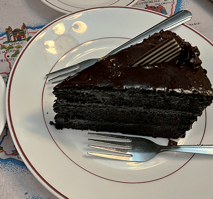 The chocolate cake that launched a thousand diet cheat days. Three layers of cocoa perfection that makes you understand why people cross town in LA traffic.