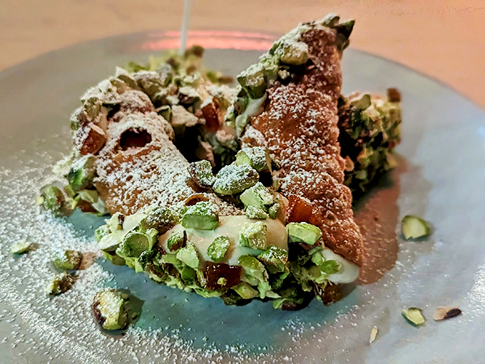 This dessert doesn't just satisfy a sweet tooth; it creates a religious experience. Chocolate crespelle with pistachios that would make your nonna weep.