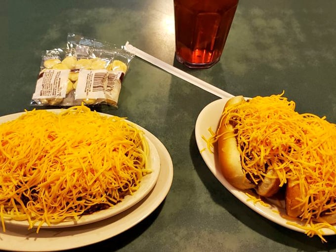 Behold the glorious cheese mountain&mdash;Cincinnati's answer to the question nobody asked but everyone needed answered anyway.