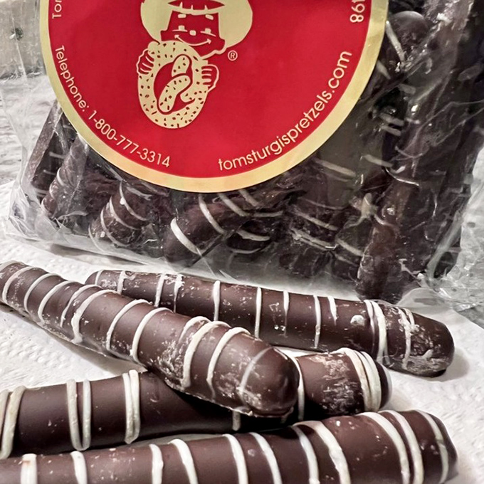 Chocolate-dipped pretzel sticks that would make Willy Wonka jealous. The perfect marriage of sweet and salty that proves some relationships really can last forever.