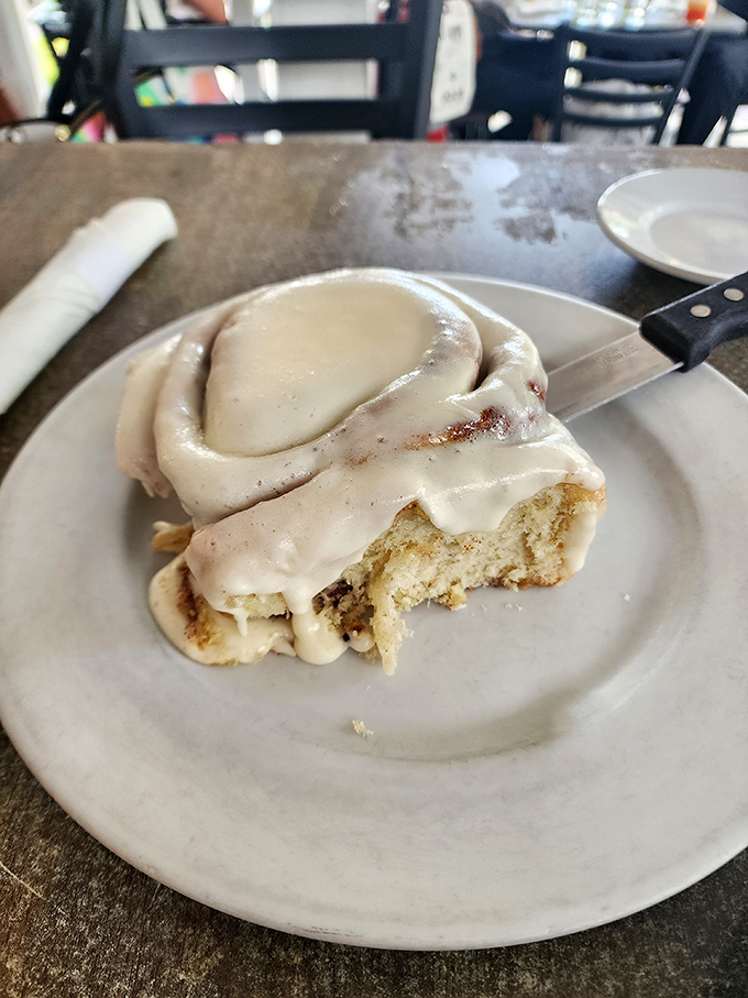 Not all heroes wear capes—some wear cream cheese frosting. This cinnamon roll has caused more spontaneous road trips than any Virginia attraction.