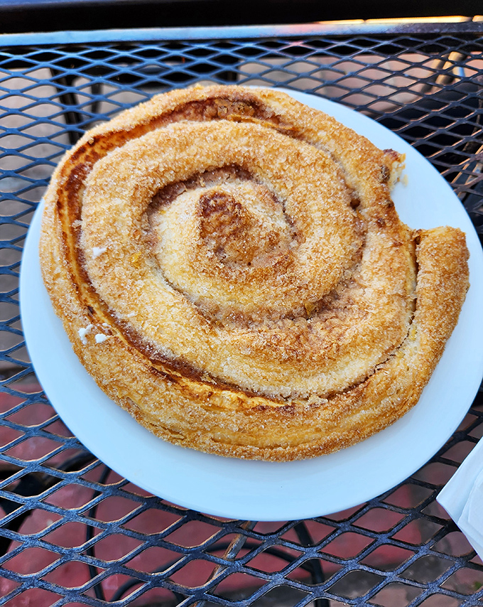 Behold the cinnamon roll in its natural habitat &ndash; a spiral of buttery, sugar-dusted perfection that makes all other breakfast pastries bow in respect.