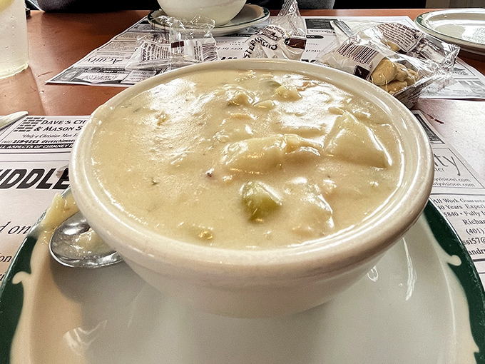 The infamous clam chowder in all its glory. Creamy, packed with tender clams and potatoes &ndash; this bowl of New England comfort is worth the drive alone.