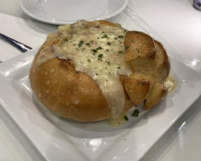 This bread bowl isn't just comfort food&mdash;it's a warm hug in edible form. Creamy chowder meets crusty sourdough in perfect harmony.
