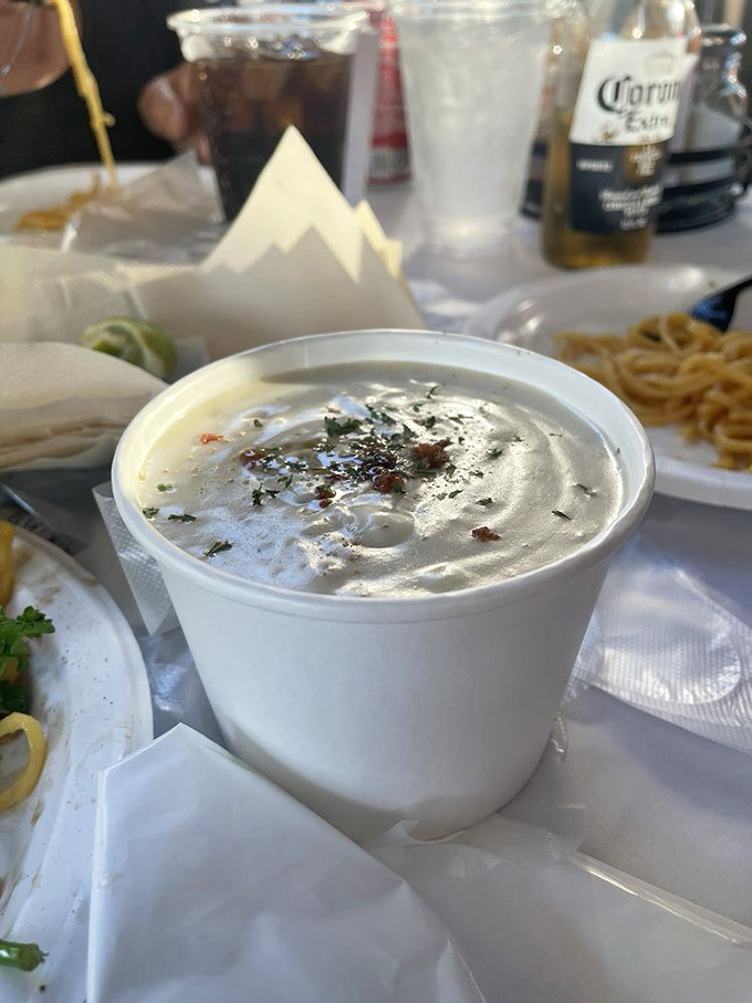 This unassuming cup of clam chowder might not look Instagram-fancy, but one spoonful will make you question every other chowder you've ever sworn allegiance to.