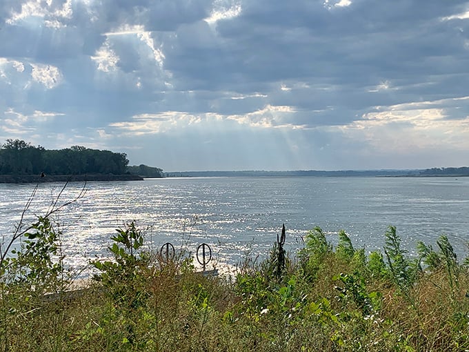 The Missouri River catches afternoon sunlight like diamonds scattered across blue velvet. No filter needed&mdash;this is South Dakota showing off its natural glamour.