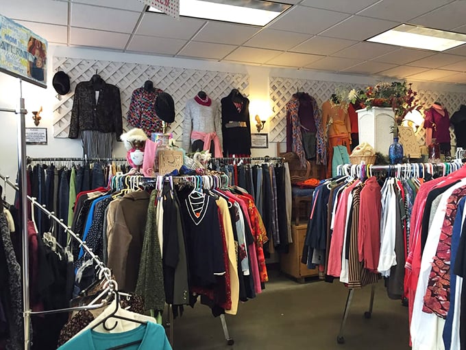Racks of clothing stretch endlessly, each one hiding potential wardrobe gems at pocket-change prices.