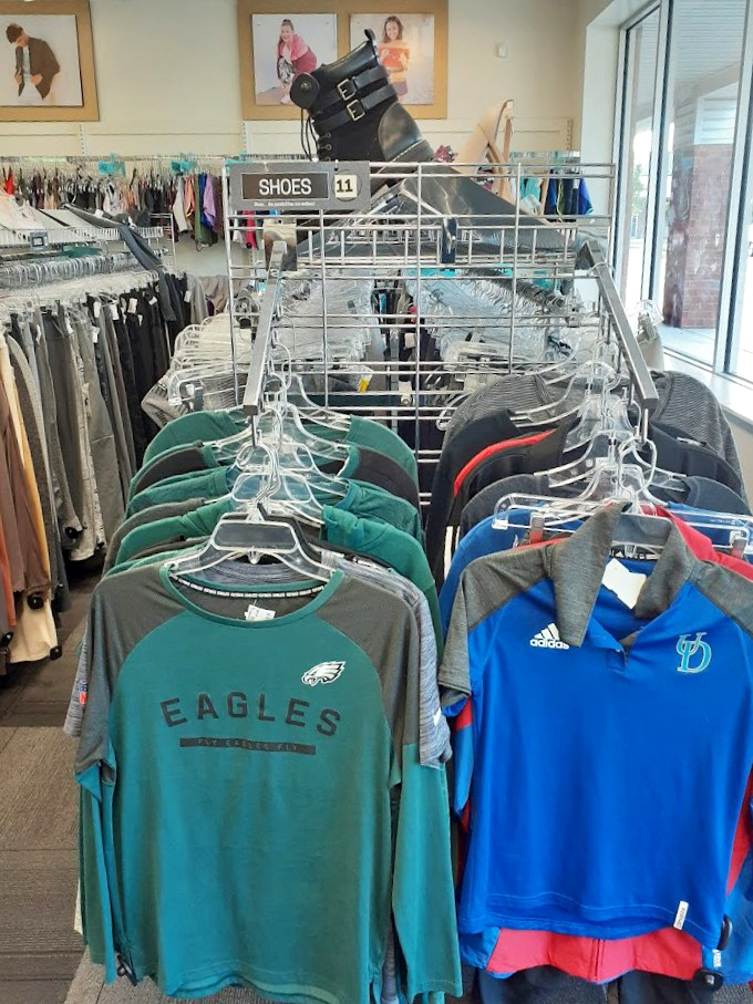 Athletic wear and casual pieces hang ready to transform your wardrobe without emptying your wallet.