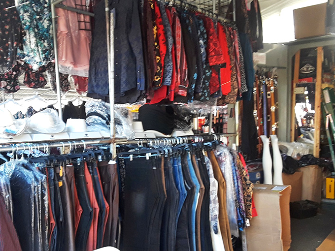 Racks upon racks of clothing create a textile jungle where fashion-forward shoppers can unearth next season's look at last season's prices.