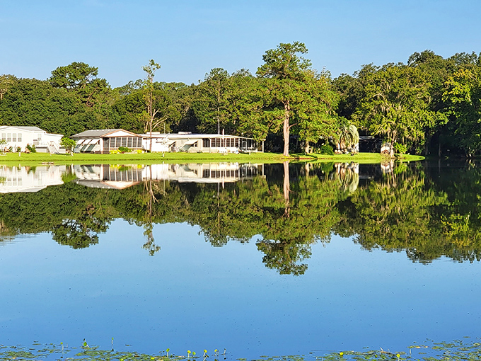 Mirror-like waters reflect Florida's natural beauty at this peaceful lakeside retreat. Proof that retirement doesn't have to mean crowded condos and bingo nights.