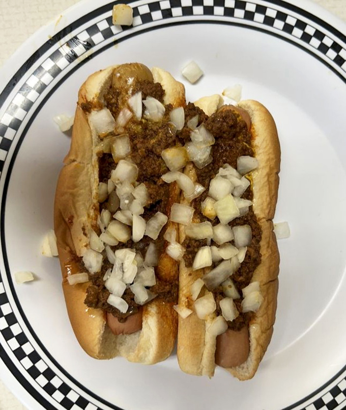 The star of the show: A perfectly dressed coney with that meaty sauce and diced onions&mdash;proof that simplicity, when done right, is revolutionary.