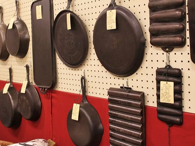 Cast iron cookware that's outlived several marriages and still ready for action. These pans have fried more Sunday breakfasts than IHOP has seen in a decade.