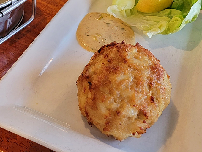 Behold, the star of the show! This golden-brown crab cake is what food dreams are made of&mdash;almost too beautiful to eat. Almost.