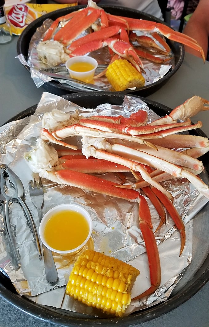 These crab legs aren't just dinner, they're an event &ndash; sweet meat waiting to be liberated from their crimson shells alongside buttery corn on the cob.