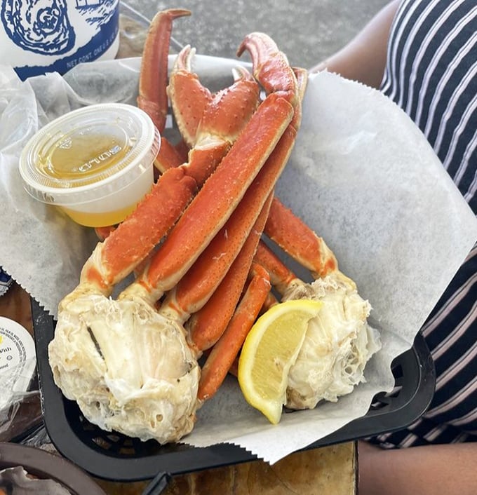 Snow crab legs so impressive they deserve their own zip code. That sweet meat practically jumps out of the shell, begging for a butter bath.