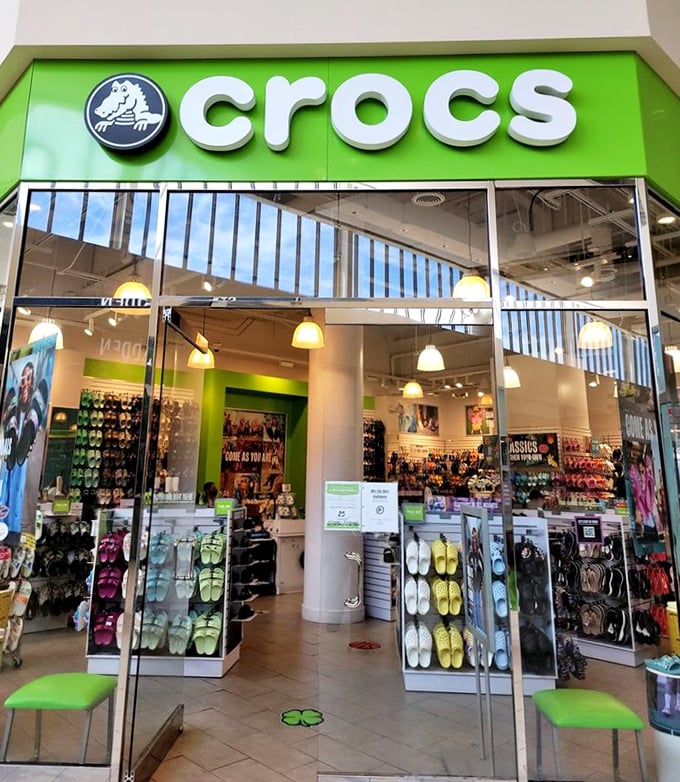 Comfort meets practicality at the Crocs store, where Louisiana's swamp-ready footwear comes in every hue imaginable. Your feet will thank you.