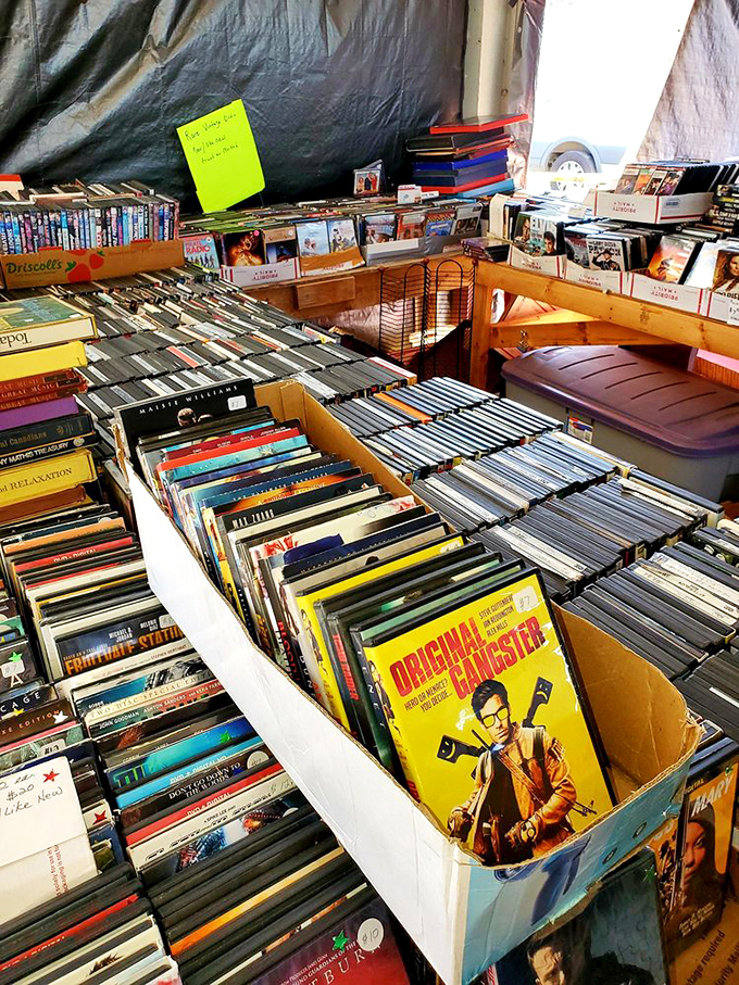 Vinyl collectors and movie buffs unite in this treasure trove of entertainment. One person's forgotten DVD is another's weekend marathon waiting to happen.