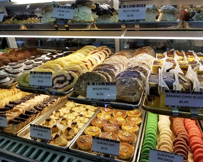 Pastry paradise isn't a myth&mdash;it exists behind glass at Birkholm's, where cream puffs, jelly rolls, and almond tarts compete for your attention like contestants on a delicious reality show.