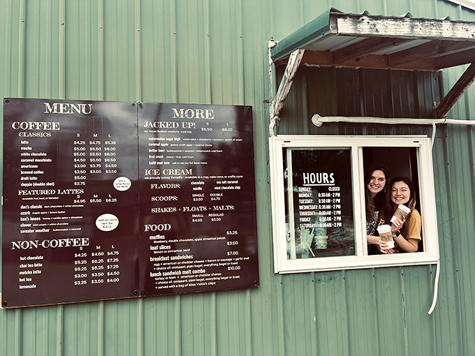 This charming green coffee stand proves great things come in small packages. The line of locals waiting for their morning fix tells you everything you need to know. 