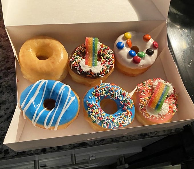 Six perfect specimens in a box, each one dressed for a different party in your mouth.