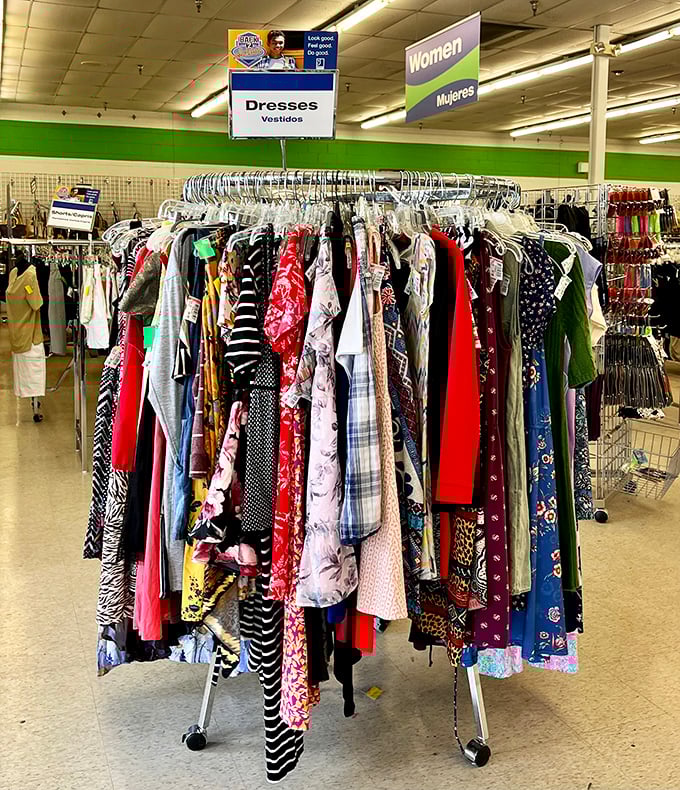 The dress carousel&mdash;a kaleidoscope of patterns and possibilities where that perfect outfit for your cousin's wedding might be hiding for under $10.