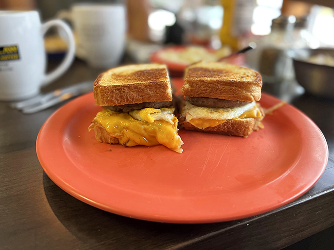 Behold Tony's Sandwich in all its glory &ndash; where eggs, cheese, and bread perform a harmonious dance that would make Fred Astaire jealous.