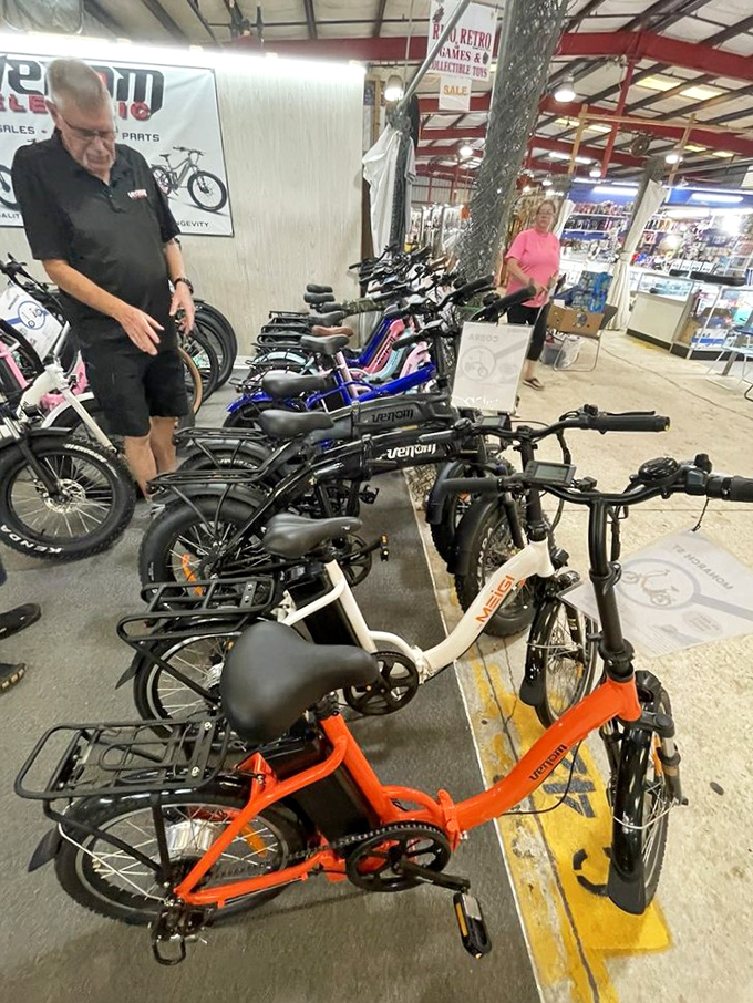 Modern mobility meets marketplace browsing. These electric bikes offer both transportation solutions and conversation starters for the environmentally conscious shopper.