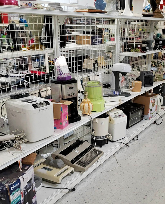 Vintage bread makers and typewriters living their second act. One person's abandoned kitchen gadget is another's conversation starter.