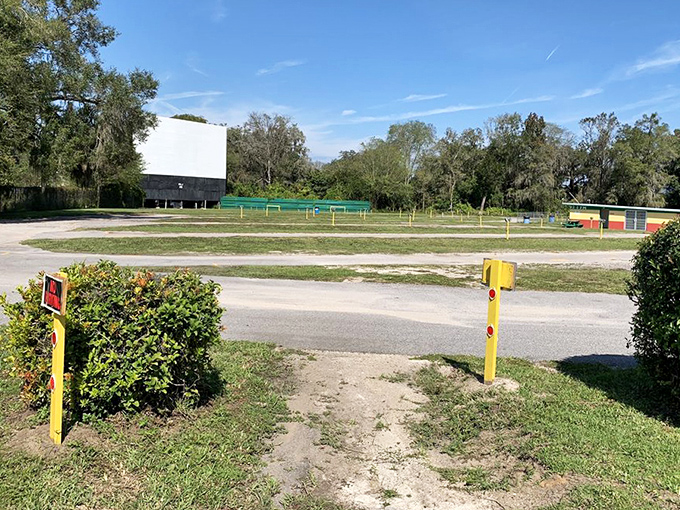 Daytime reveals the charming simplicity of the Joy-Lan's layout&mdash;where tonight's empty field becomes tonight's community gathering spot.