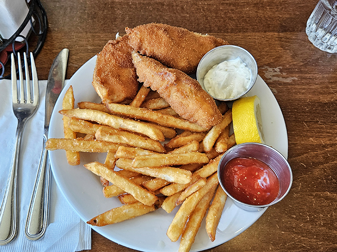 Golden-battered Alaskan cod and hand-cut fries &ndash; the kind of fish and chips that makes you temporarily forget all your problems.