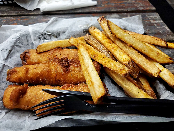 Golden-battered fish alongside hand-cut fries&mdash;a combination so perfect it makes you wonder why we ever bothered inventing molecular gastronomy.