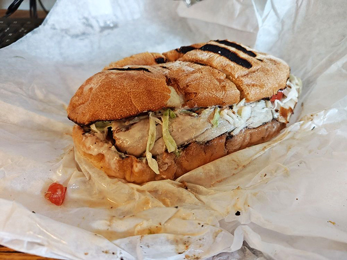 The legendary fish sandwich in all its glory&mdash;where perfectly grilled fish meets toasted bread in a relationship that makes long-distance drives completely rational.