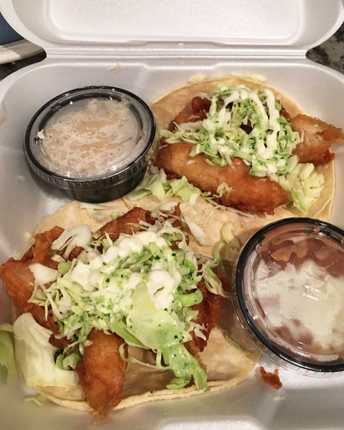 These fish tacos aren't just food; they're an event&mdash;crispy, golden treasures topped with fresh cabbage and creamy sauce that might make you consider moving to Phoenix permanently.