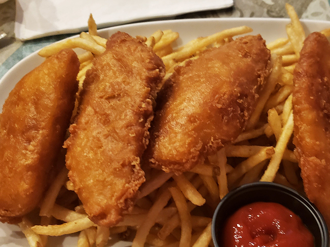 Golden-battered perfection that arrives looking like it stepped out of a food magazine's centerfold.