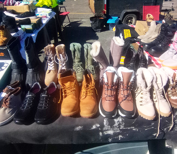 Boot boulevard! These rugged footwear options stand at attention, waiting for their chance to stomp through Ohio's varied seasons.