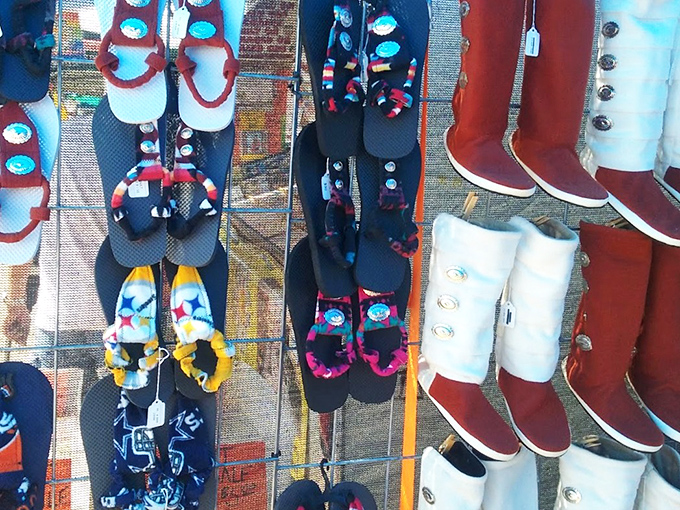 Moccasins with personality! Each pair carries enough beadwork and craftsmanship to make your regular shoes hang their tongues in shame.