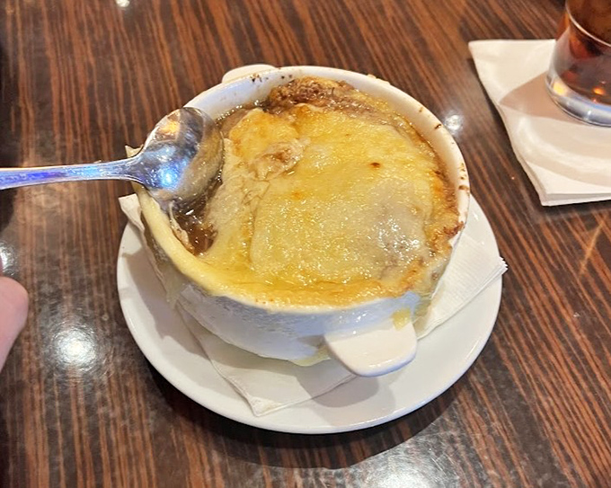 The French onion soup that launched a thousand return visits &ndash; that cheese pull is what dreams are made of!