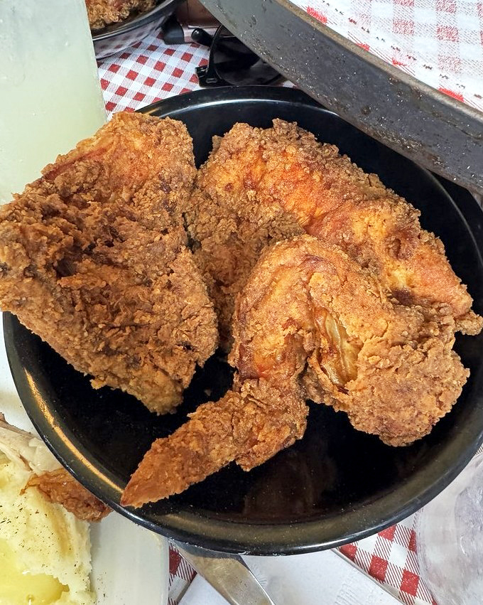 Golden-brown perfection that makes you understand why people cross county lines for chicken. This isn't just dinner &ndash; it's an Ohio pilgrimage.